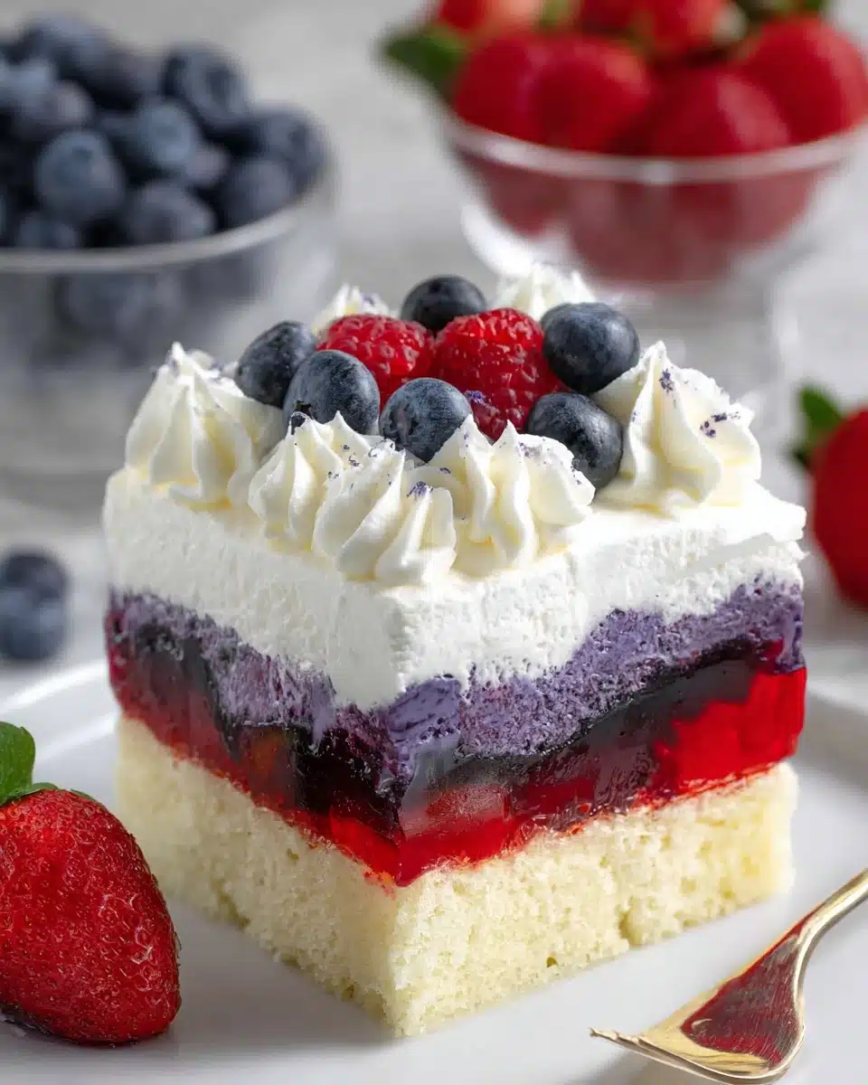 Summer Berry Poke Cake Recipe - Festive Summer Dessert Delight