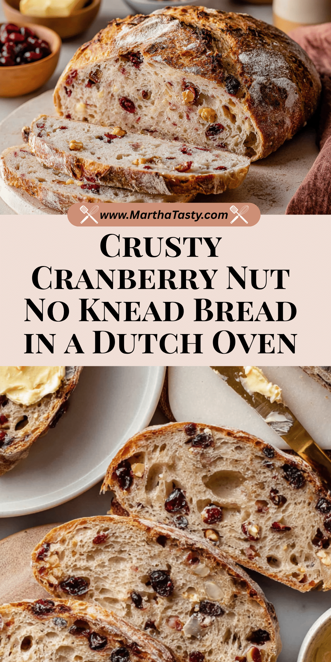 Crusty Cranberry Nut No Knead Bread Recipe: Bake Magic at Home
