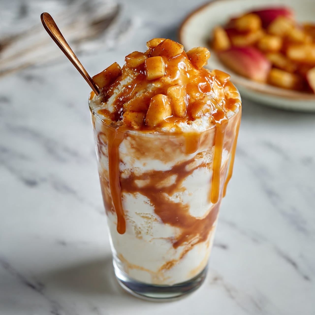 Salted Caramel Apple Sundae with Cinnamon-Baked Apples - Cozy Fall Dessert